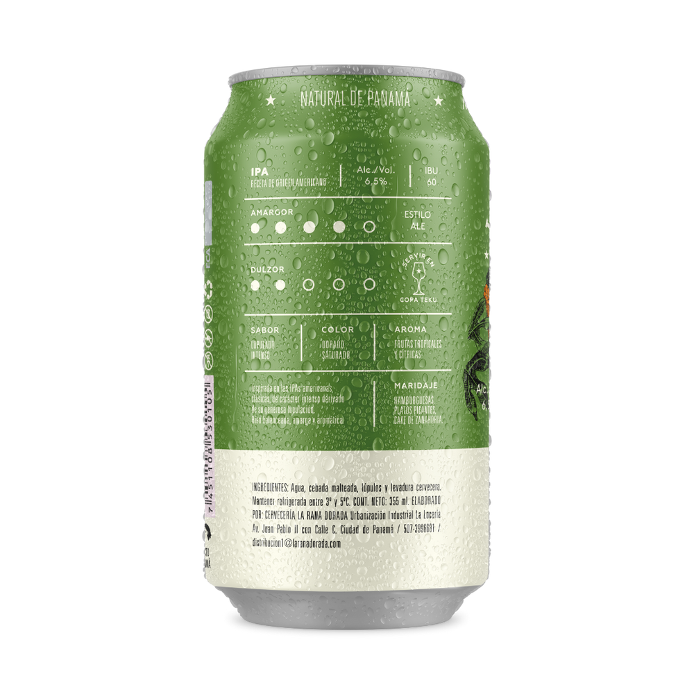 Cerveza IPA Lata - 355ml - La Rana Dorada