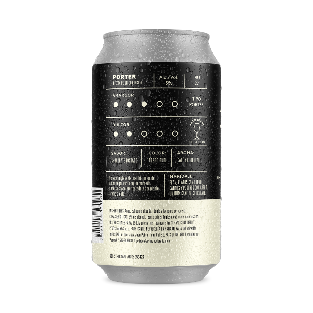 Cerveza Porter Lata - 355ml - La Rana Dorada