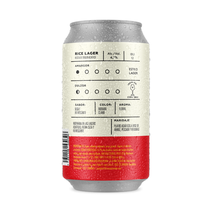 Cerveza Rice Lager Lata - 355ml - La Rana Dorada
